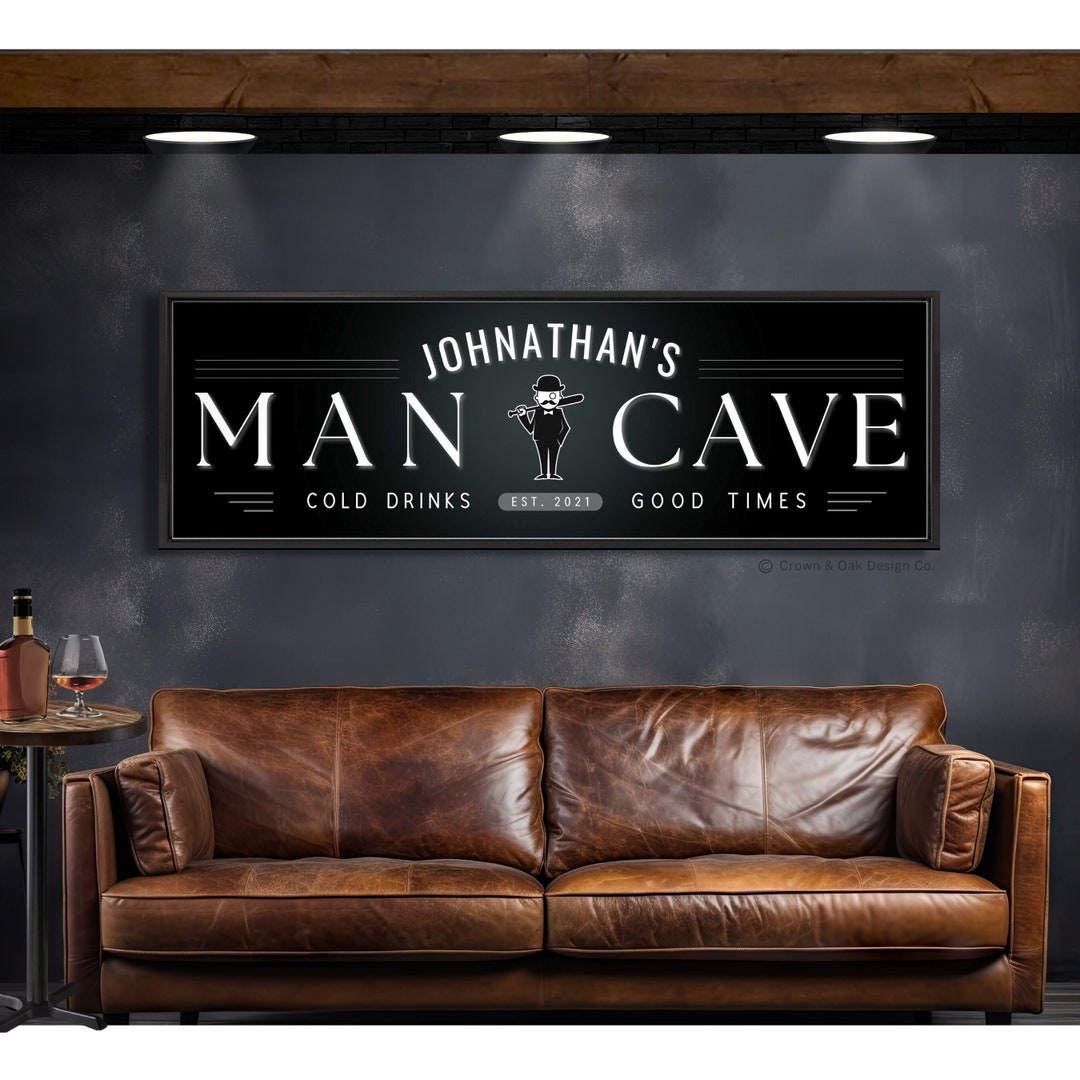 Personalized Man Cave Sign With Name Sports Room Bar Sign for Guy Man ...