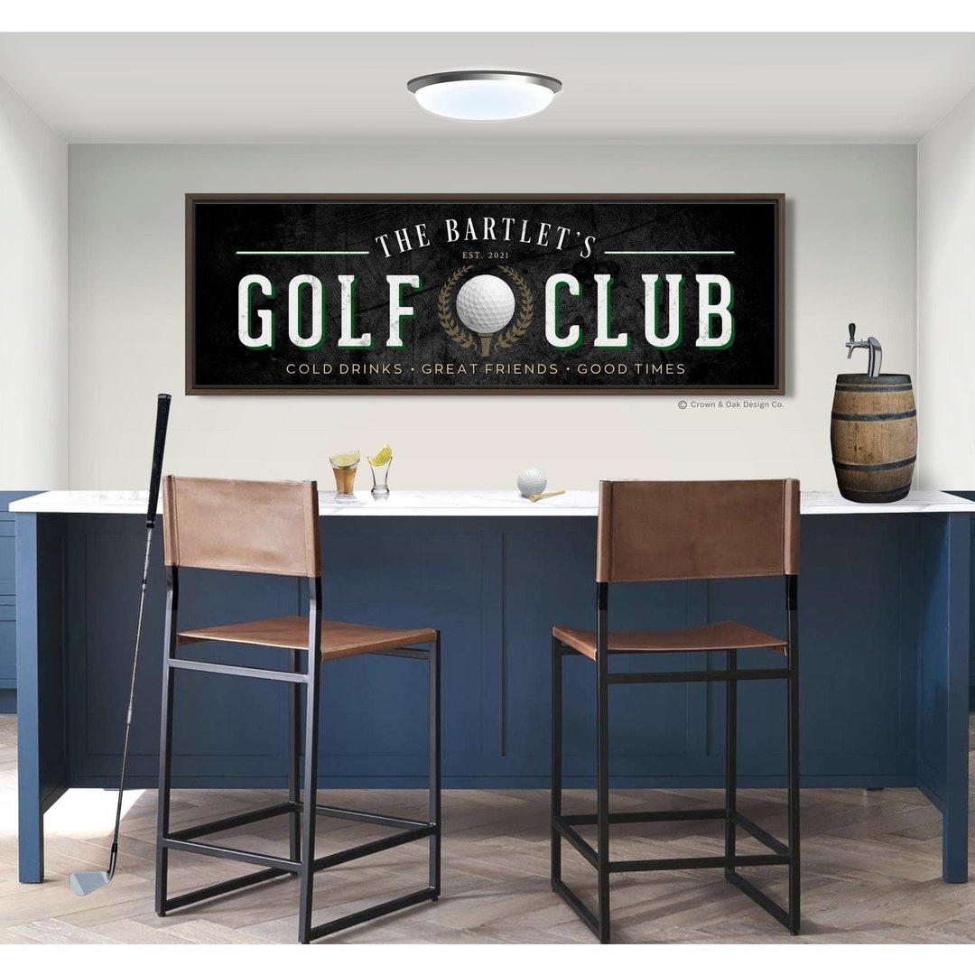 Personalized Golf Club Sign: 19th Hole Home Bar Decor - Etsy