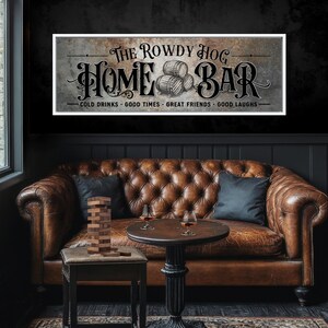 Rustic Bar Sign for Home Bar Decor Basement Lounge Sign Personalized ...