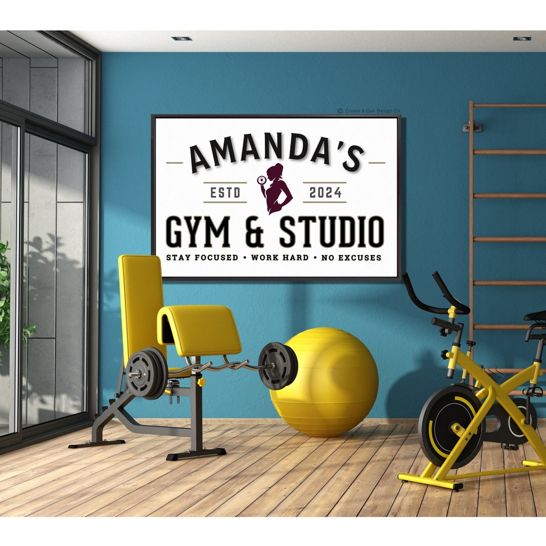 Women's Gym Sign for Home Gym Fitness Room Female Body Builder Gift ...