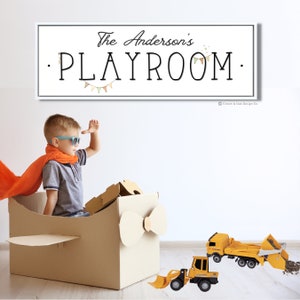 Playroom Sign With Names Personalized Play Room Wall Decor Kids Name ...