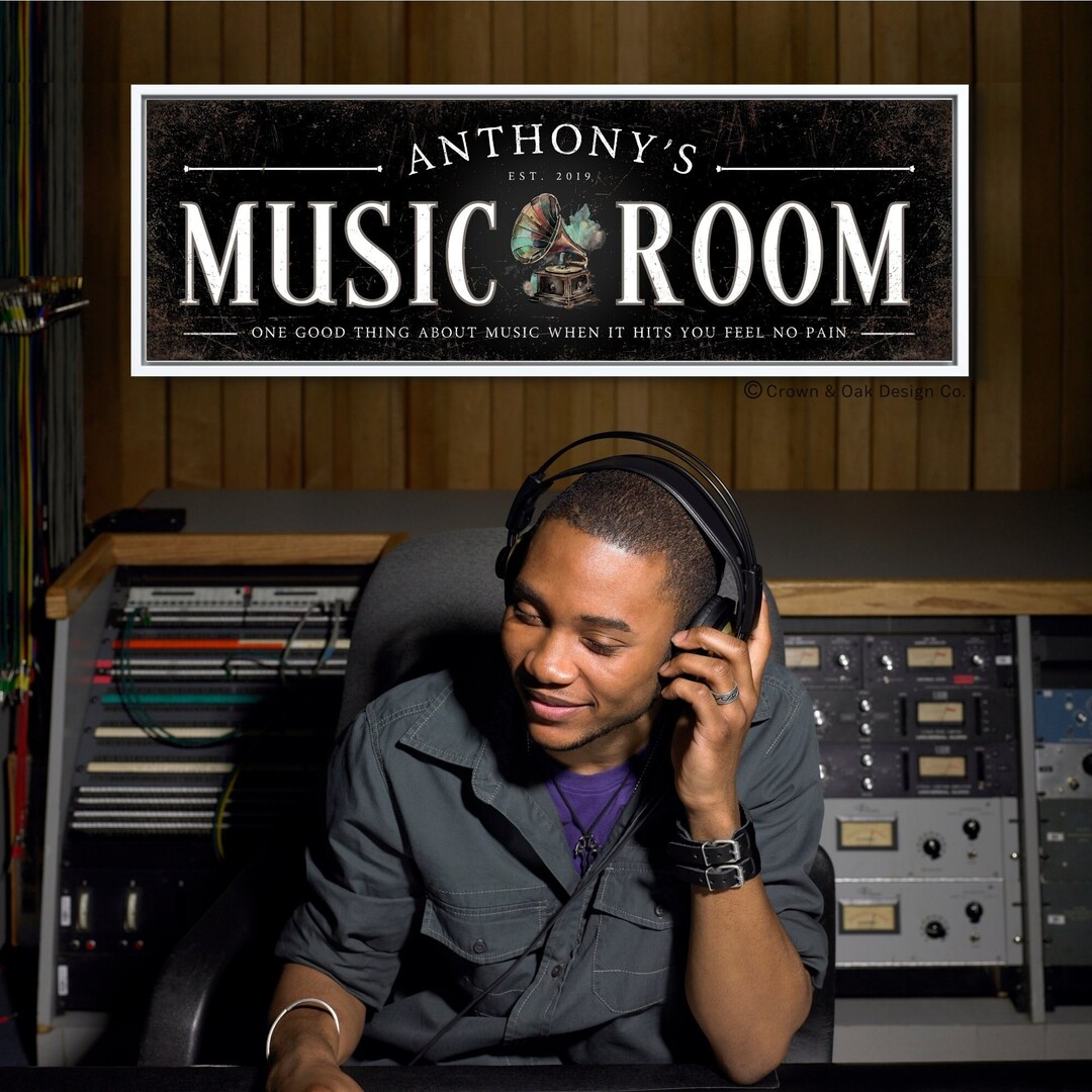 Music Room Sign Personalized Music Studio Sign Musician Gift for DJ ...