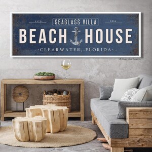 Beach House Sign Rustic Beach Home Sign Personalized Nautical Ocean ...