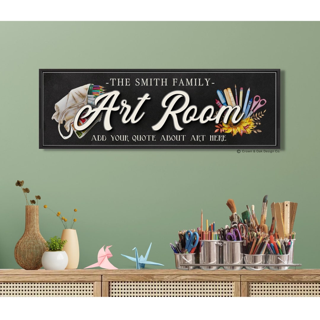 Art Room Sign Kids Art Wall Decor Personalized Playroom Sign for ...