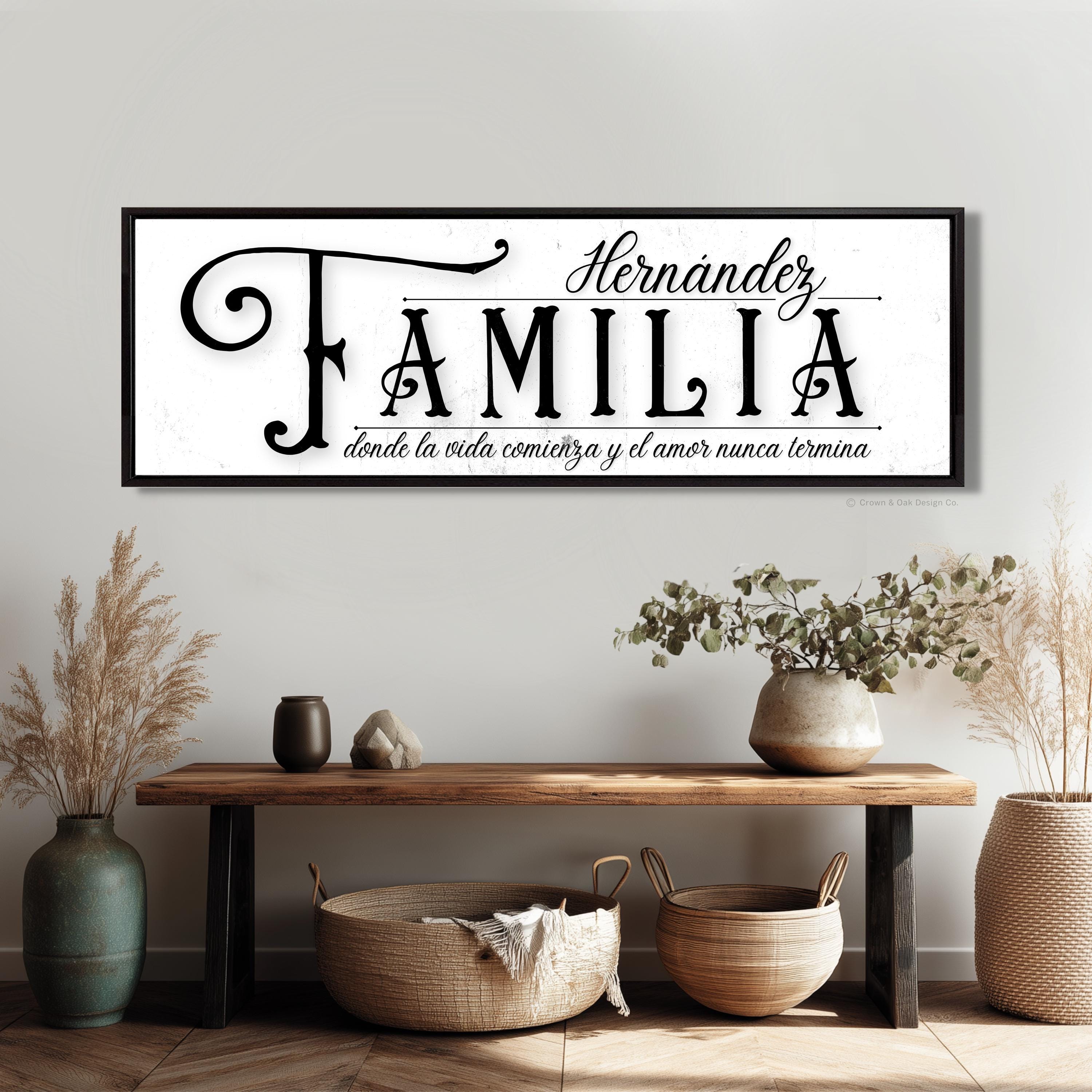 Personalized La Familia Sign, Spanish Family Name Signs, Where Life ...