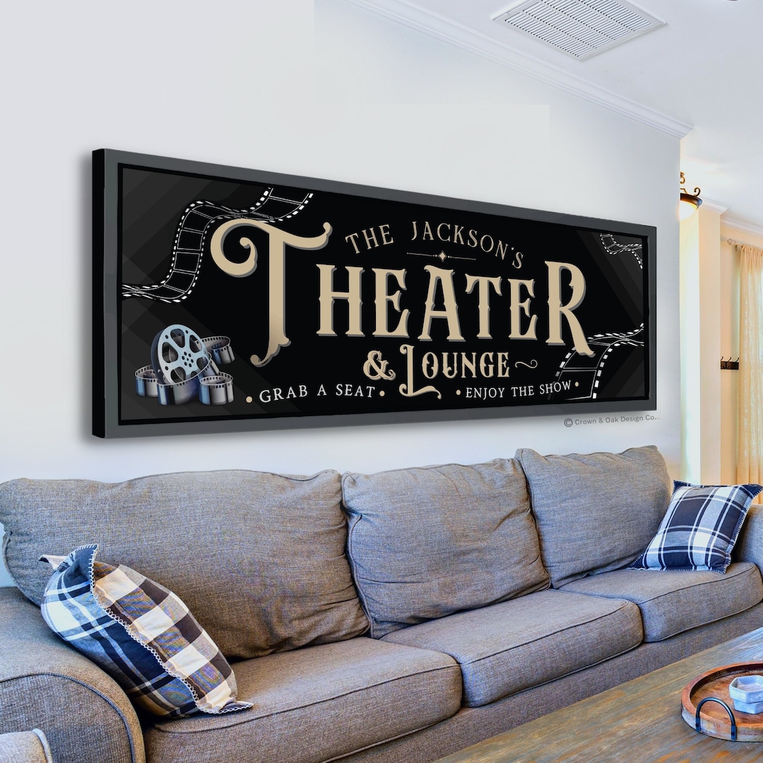 Theater Sign for Home Movie Room Home Theater and Lounge Sign ...