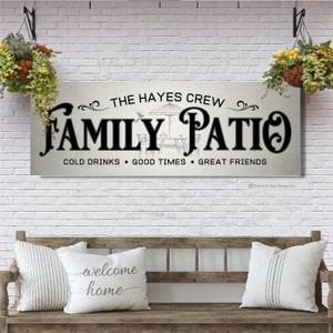Family Patio Sign Personalized Patio Signs Backyard Wall Decor Back ...