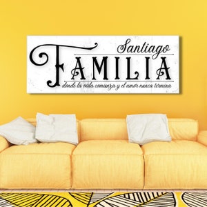 Personalized La Familia Sign: Spanish Family Name Print, Where Life ...