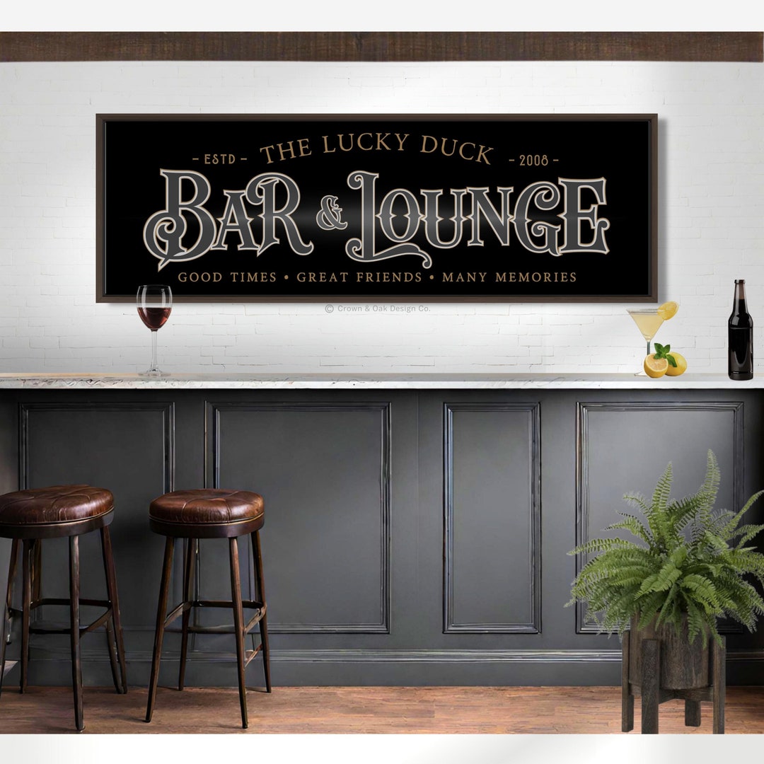 Bar Sign for Home Bar Personalized Pub Wall Art Bar Name Sign Lower ...