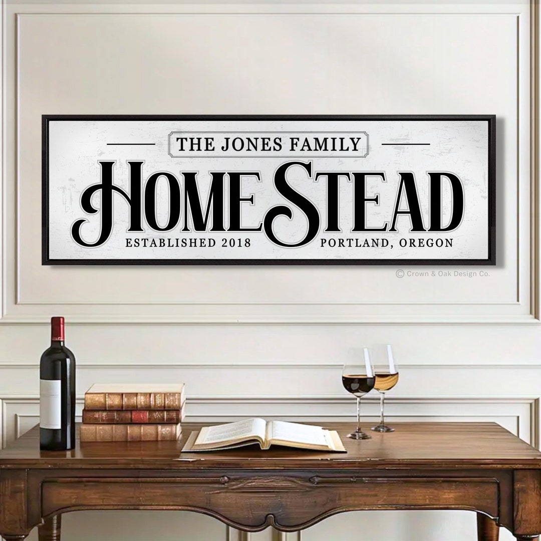 Homestead Sign Last Name Sign Family Homestead Wall Decor Ranch Living ...