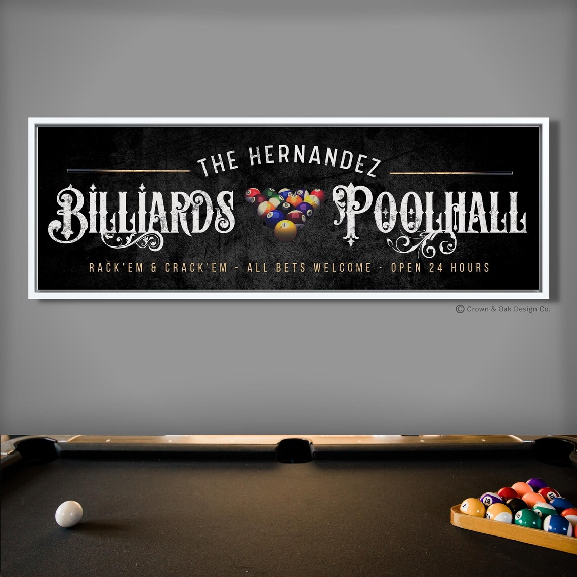 Billiards Sign Personalized Poolhall Sign for Game Room - Etsy