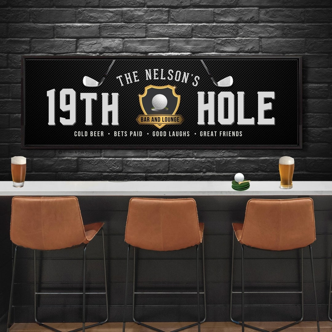 19th Hole Sign Bar Personalized Golf Sign the 19th Hole Bar Sign Golf ...