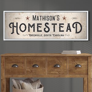 Homestead Sign Personalized Family Name Farmhouse Sign Rustic Ranch ...