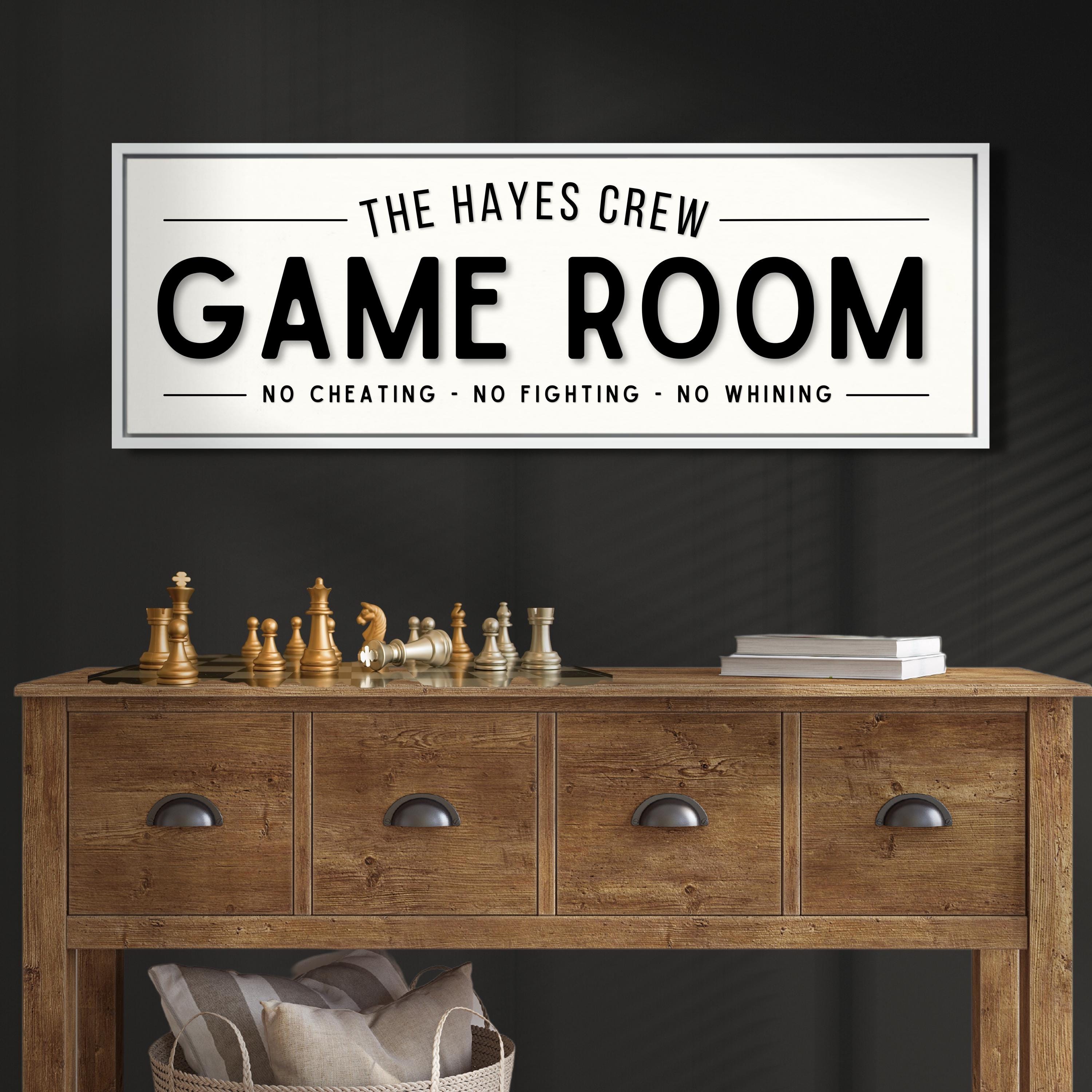 Family Game Room Sign, Personalized Game Rules Print, Media Basement ...