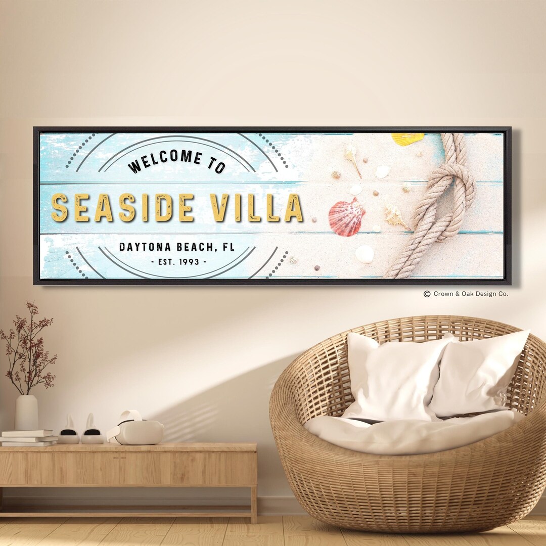 Beach Cottage Sign Personalized Beach House Sign Coastal Wall Decor for ...