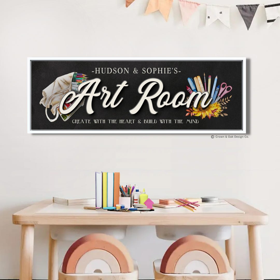 Kids Art Room Sign Children's Arts & Crafts Station Wall Decor ...