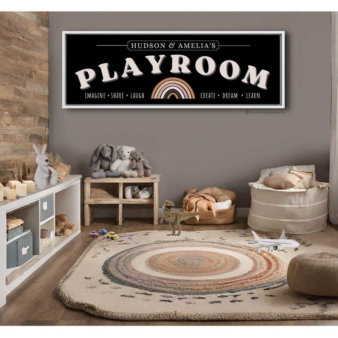 Playroom Sign Personalized Play Room Wall Decor Kids Room Sign With ...
