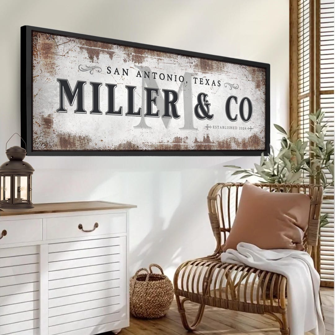 Rustic Family Name Sign, Personalized Last Name Farmhouse Wall Décor - Etsy
