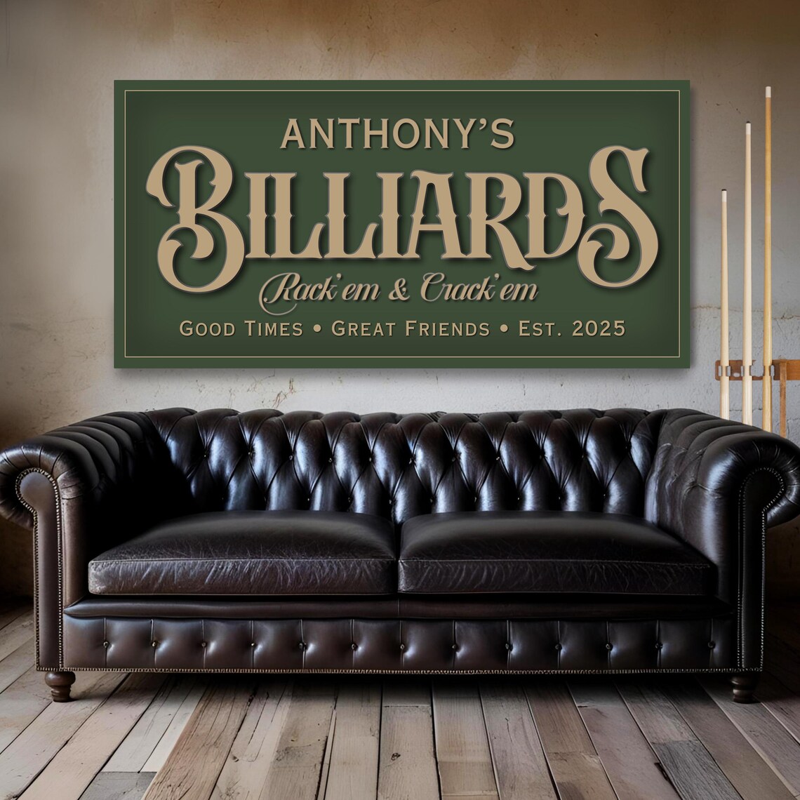 Billiards Sign, Personalized Pool Hall Wall Decor, Game Room Signs, Man ...