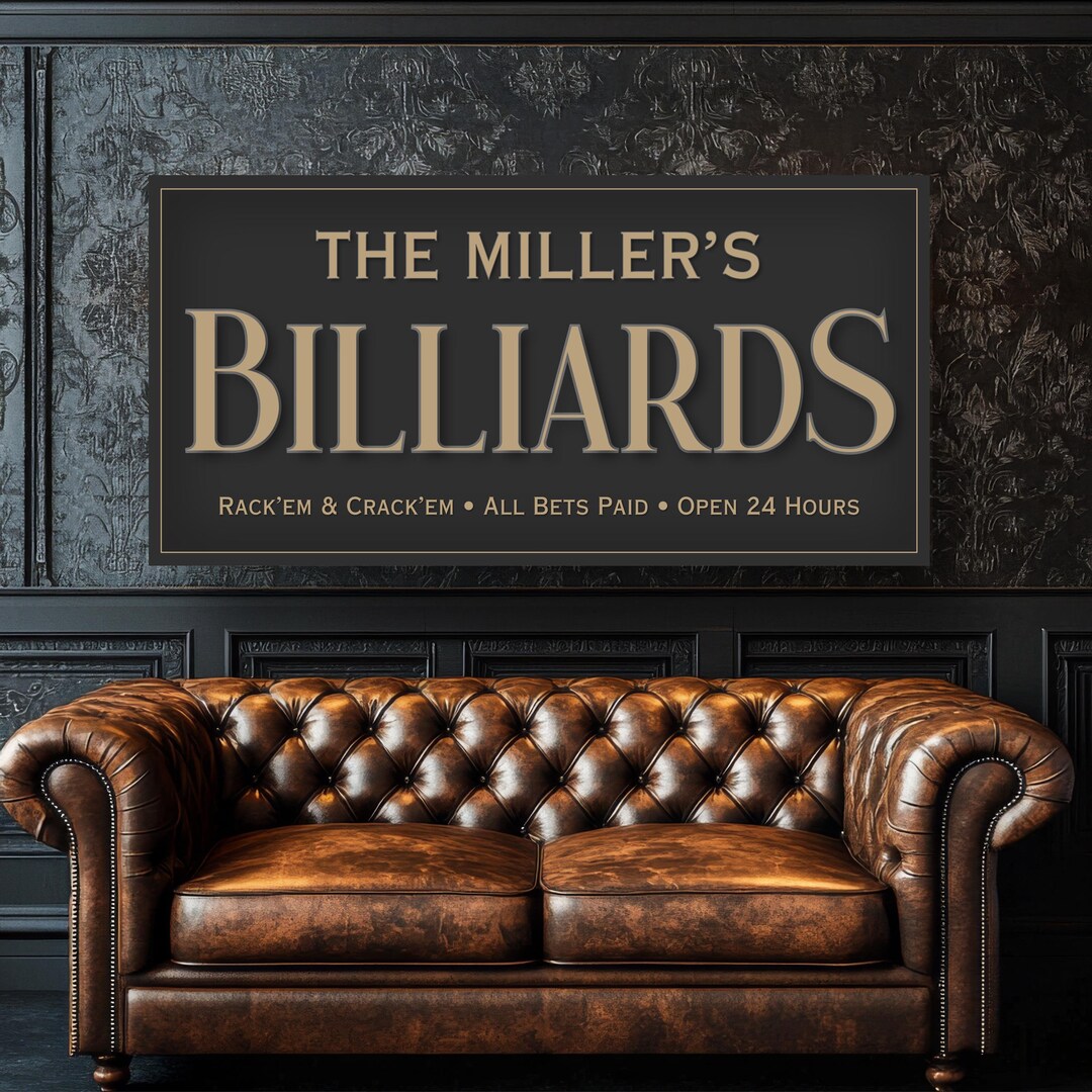 Personalized Billiards Room Sign, Pool Table Wall Decor, Home Bar Signs ...