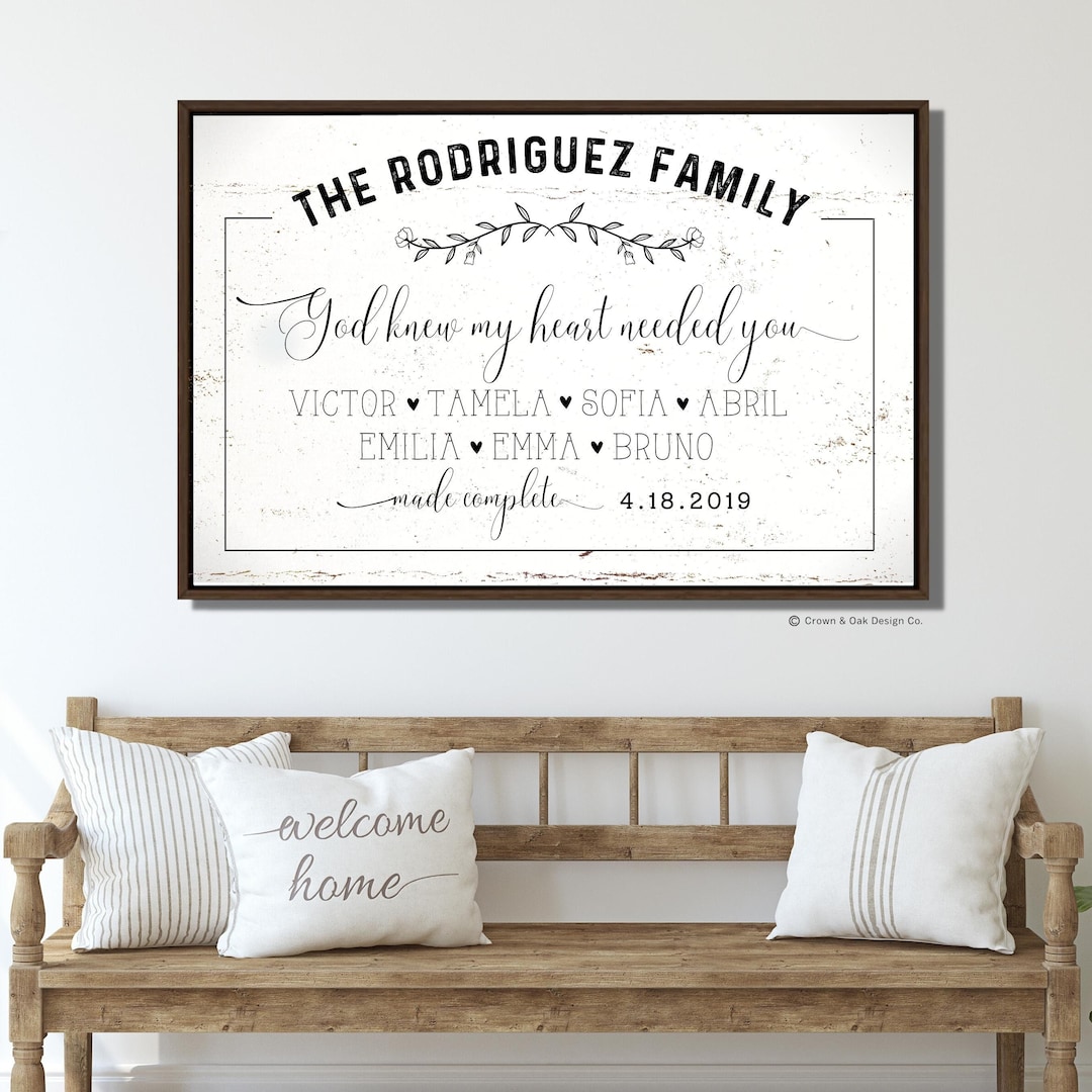 Personalized Adoption Sign God Knew My Heart Needed You Family Adoption ...