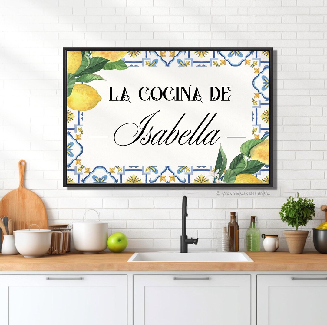 La Cocina Sign, Spanish Kitchen Wall Decor, Personalized Chef Print ...