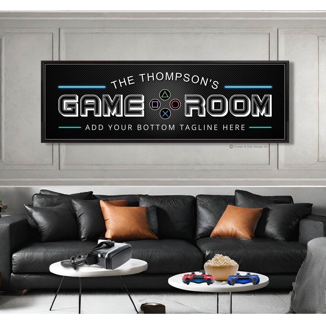 Video Game Room Sign Personalized Family Game Room Sign Gamer Wall ...