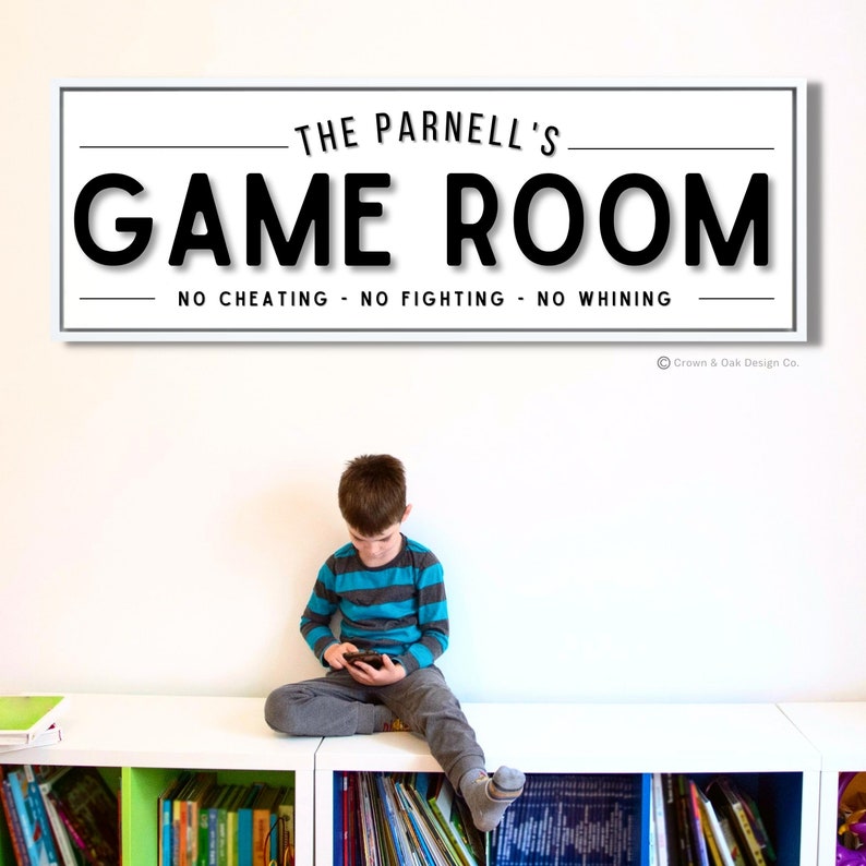 Game Room Sign Personalized Family Game Room Wall Art Game - Etsy