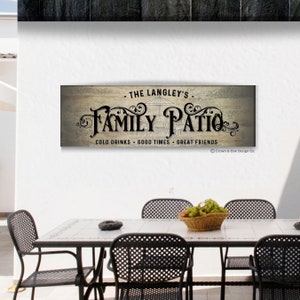 Family Patio Sign Personalized Patio Signs Rustic Last Name - Etsy
