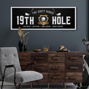 19th Hole Sign Bar Personalized Golf Sign the 19th Hole Bar Sign Golf ...