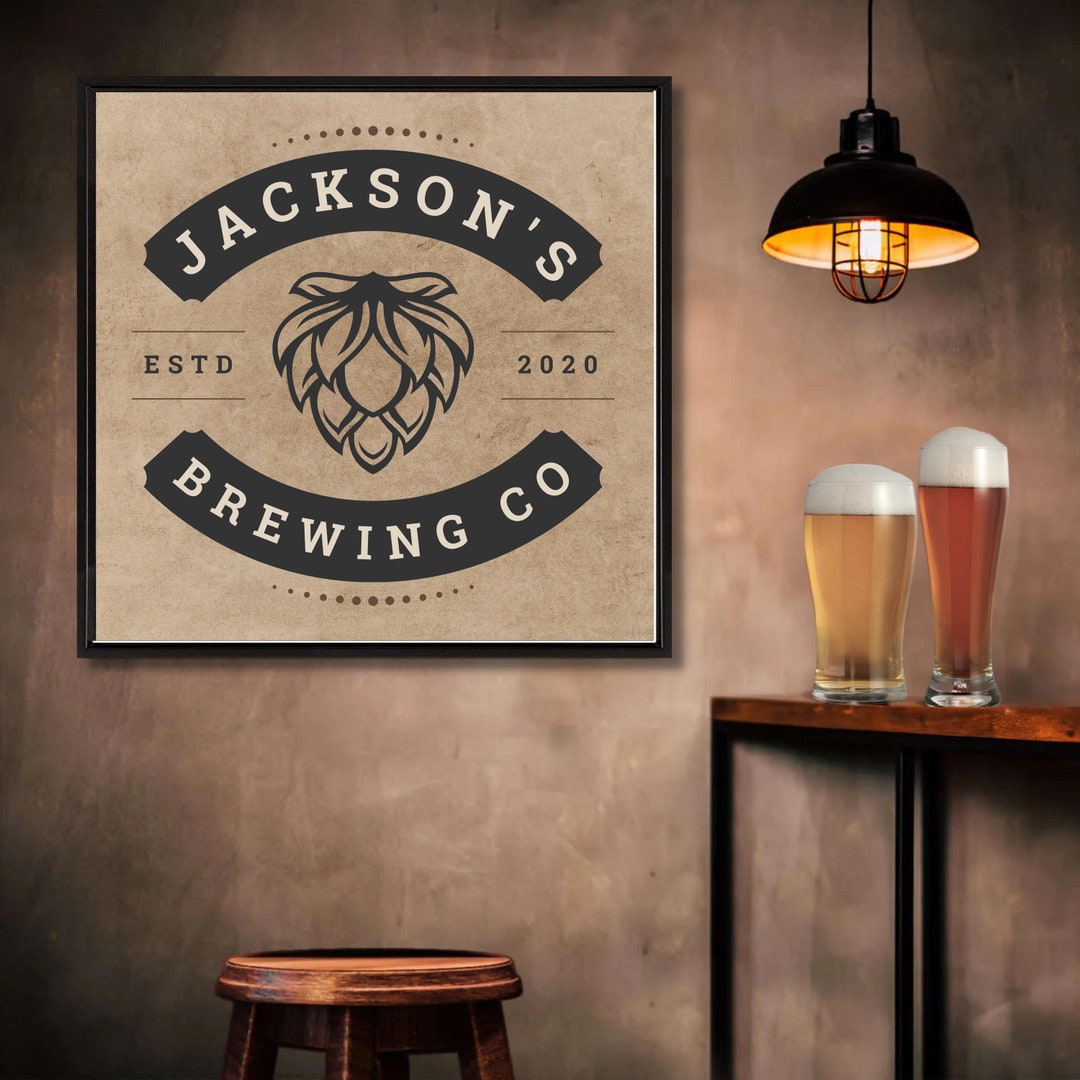 Brewery Sign Personalized Beer Sign for Home Brewer Home Bar Wall Decor ...