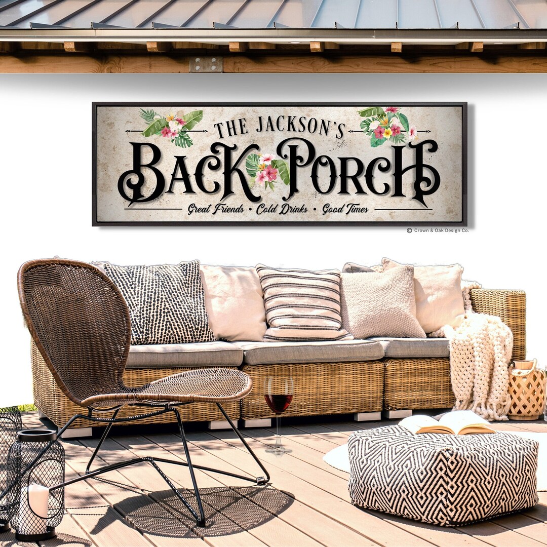 Personalized Back Porch Sign for Backyard Patio Bar and Grill Decor ...