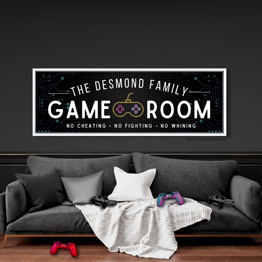 Game Room Sign for Family Room Personalized Video Gamer Sign - Etsy