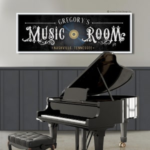 Personalized Music Room Sign, Music Studio Wall Decor, Record Print - Etsy