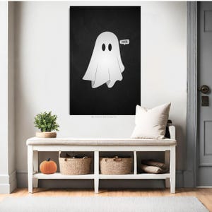 Ghost Wall Decor Minimalist Simple Ghost Sign Black and White Ghost ...
