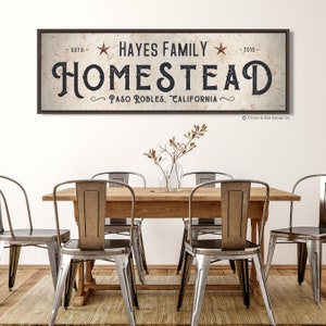 Homestead Sign Personalized Family Name Farmhouse Sign Rustic Ranch ...