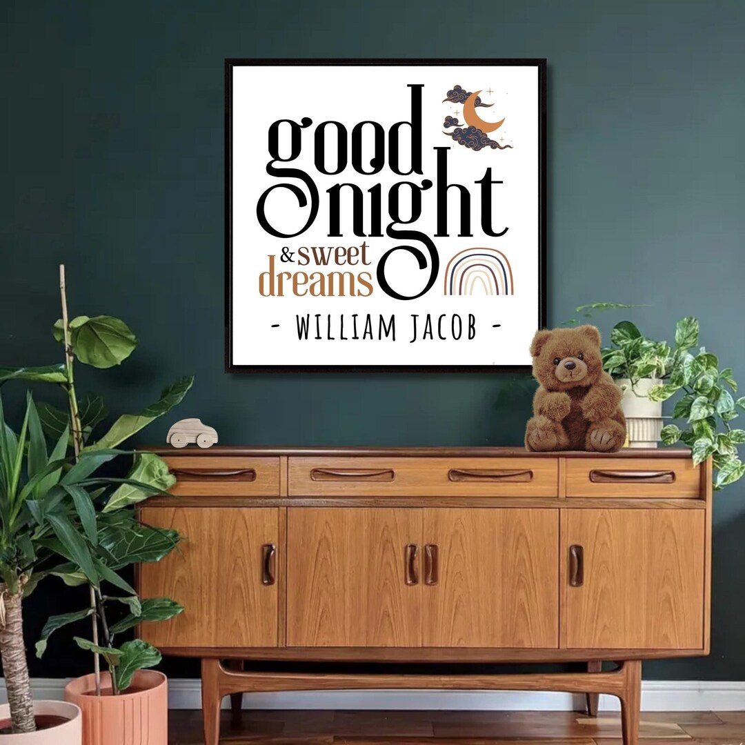 Good Night Sign Personalized Baby Name Wall Decor Personalized ...