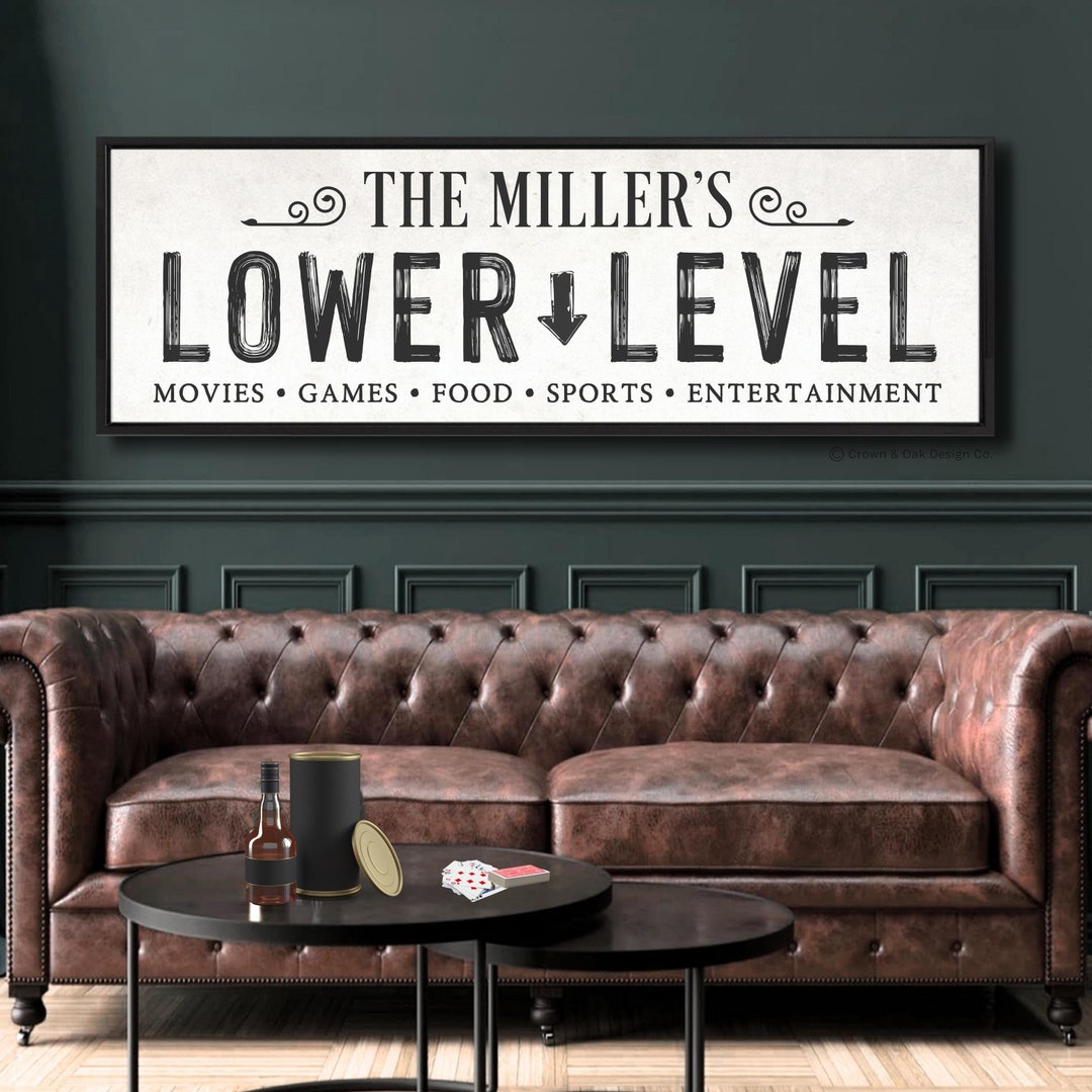 Lower Level Sign Media Room Wall Decor Family Room Sign Lower Level ...