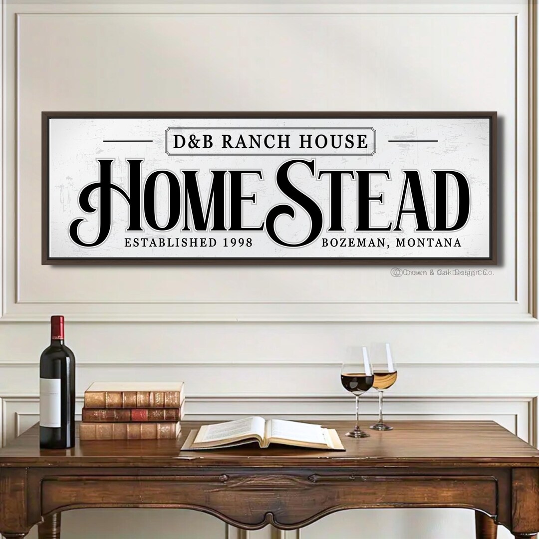 Homestead Sign, Rustic Ranch Name Signs, Farmhouse Home Decor, Country ...