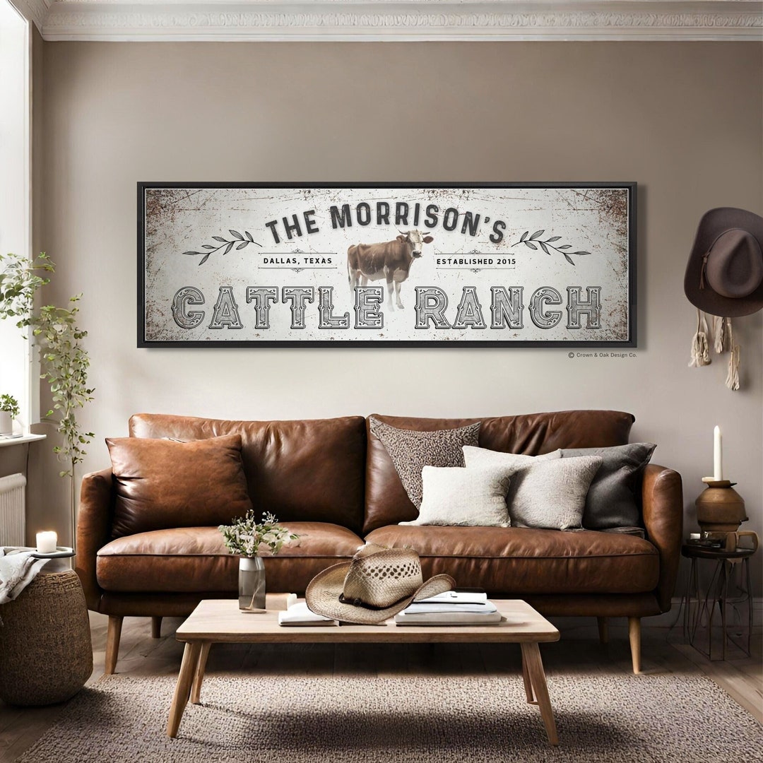 Cattle Ranch Sign Farmhouse Sign Rustic Farm Signs Personalized Ranch ...