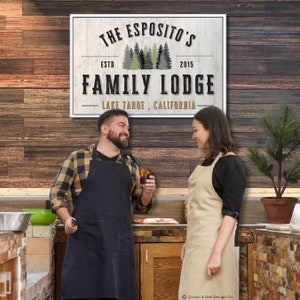 Family Cabin Sign Personalized Family Lodge Wall Decor Vacation Home ...