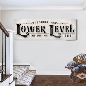 Lower Level Sign Family Game Room Sign for Basement Bar and Lounge ...