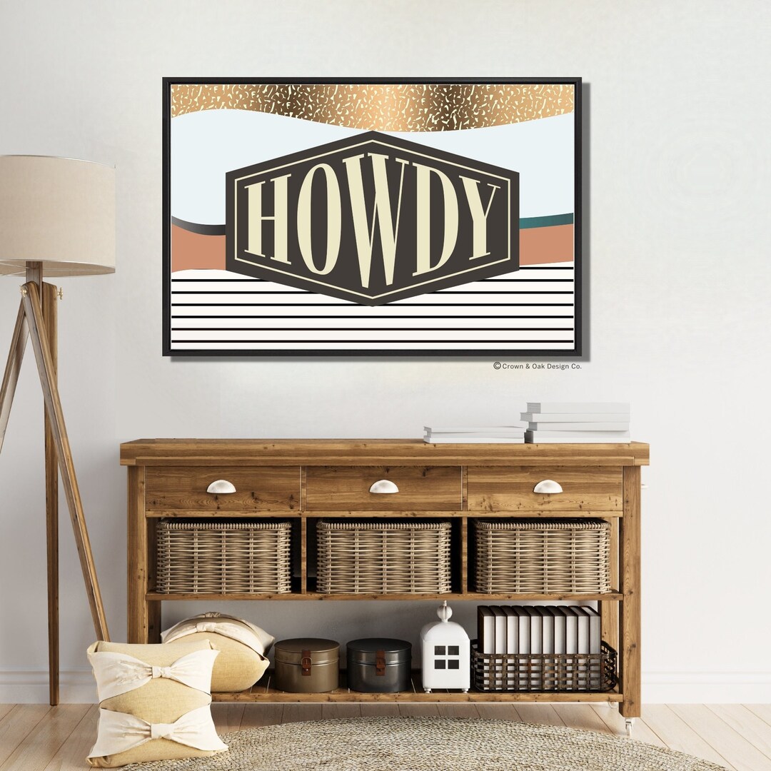 Howdy Sign Colorful Howdy Word Print Boho Wall Decor Neutral Colors ...
