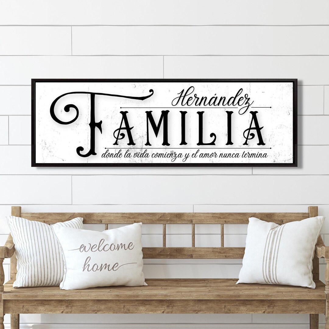 Personalized La Familia Sign: Spanish Family Name Print, Where Life ...