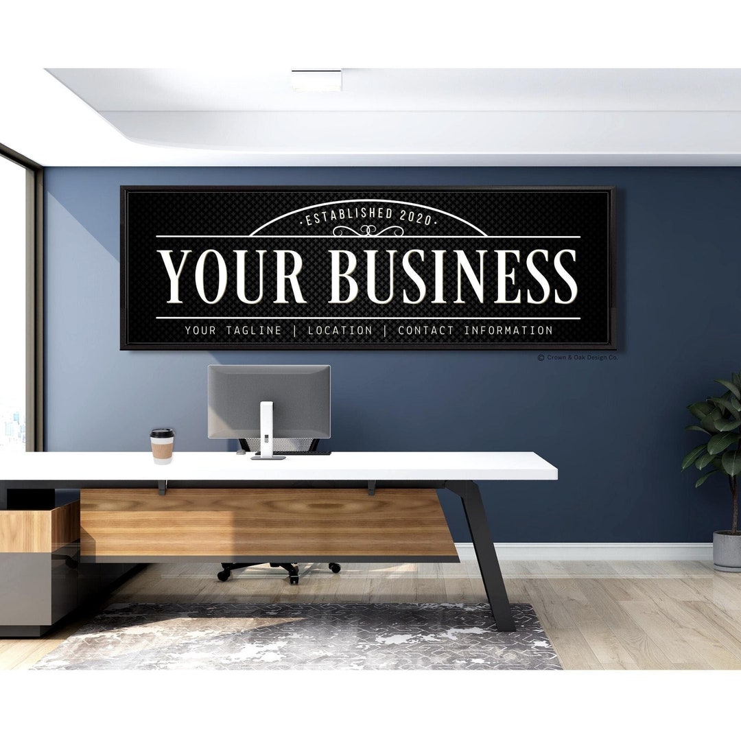 Personalized Business Sign, Company Wall Decor, Large Canvas Print - Etsy