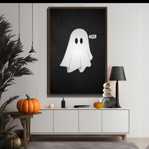 Ghost Wall Decor Minimalist Simple Ghost Sign Black and White Ghost ...