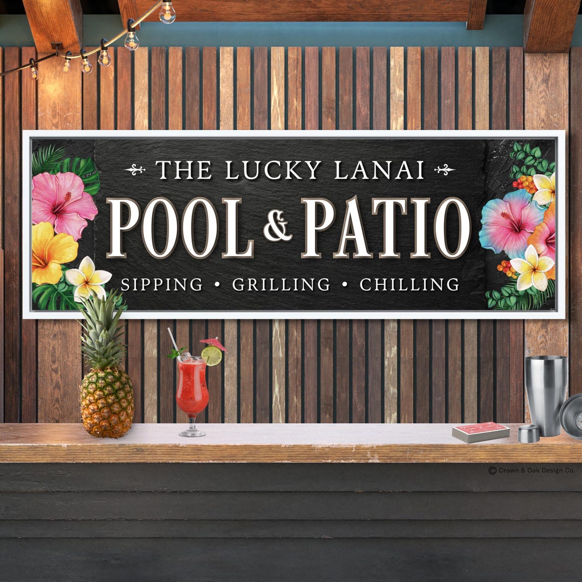 Personalized Pool Patio Sign, Tropical Backyard Pool Decor, Lanai Wall ...