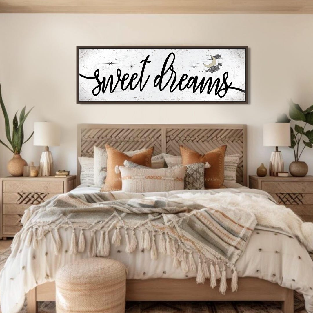 Sweet Dreams Sign Master Bedroom Sign Guest Room Wall Decor for Above ...