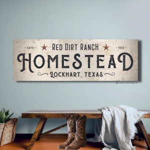 Homestead Sign Personalized Family Name Farmhouse Sign Rustic Ranch ...