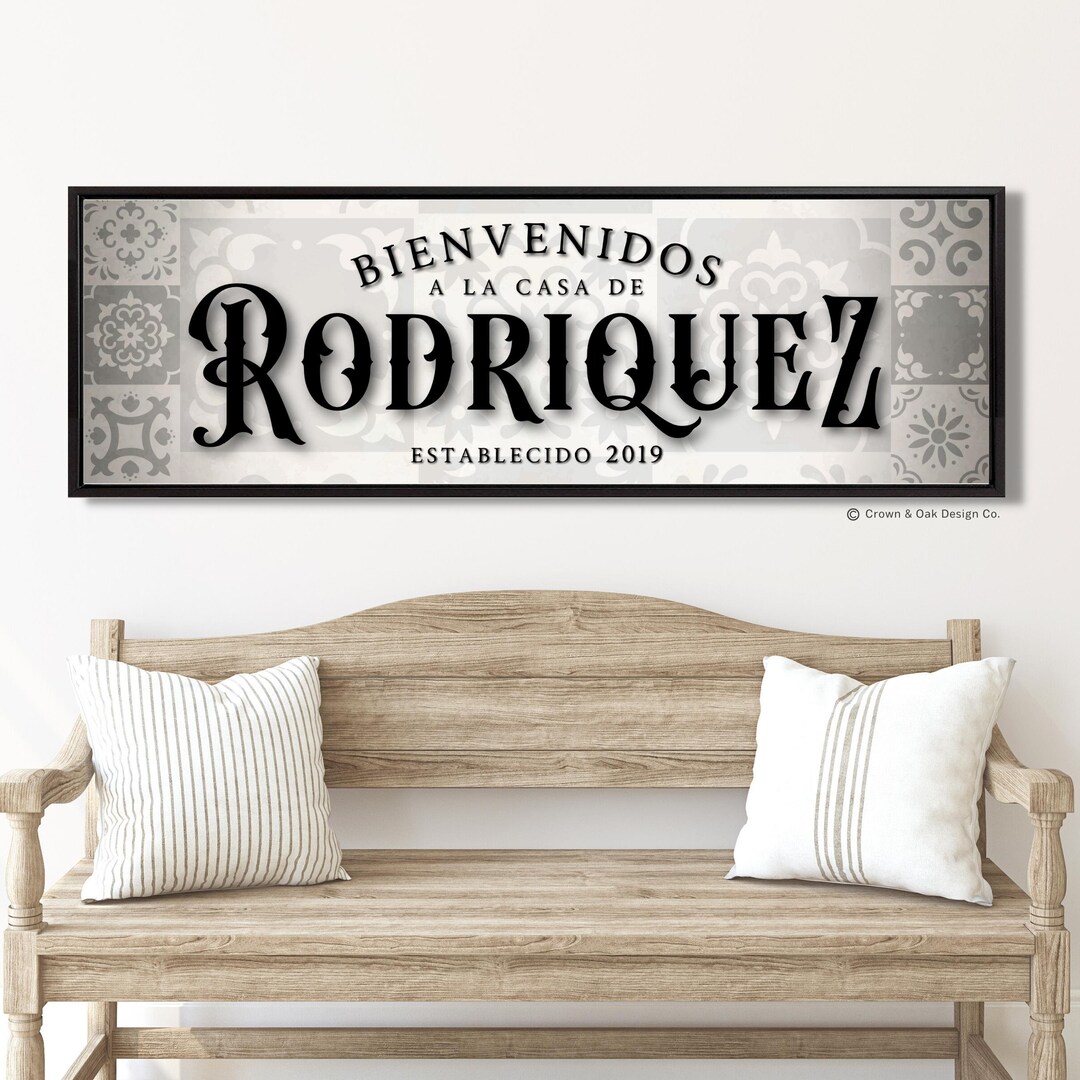 Bienvenidos Sign Welcome Spanish Sign Hispanic Family Name Bienvenidos ...